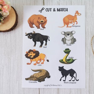Preschool Wild Animals Matching Game Printable, Wild Animals Learning ...