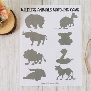 Preschool Wild Animals Matching Game Printable, Wild Animals Learning ...
