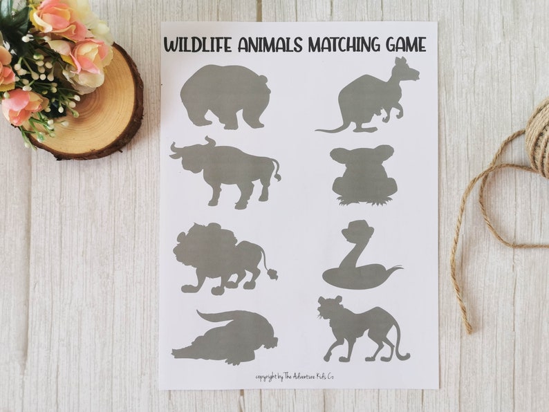 Preschool Wild Animals Matching Game Printable, Wild Animals Learning ...