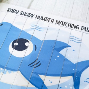 Baby Shark Number Sequence Puzzle, Preschool Number Puzzle Printable ...