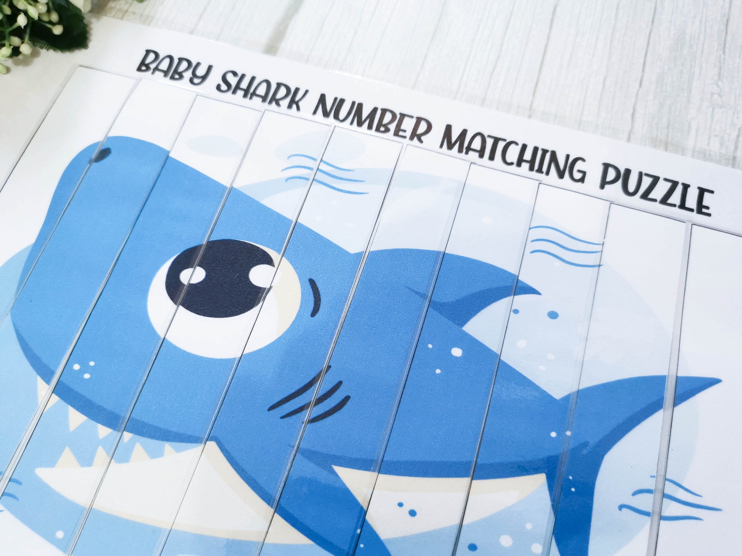 Baby Shark Number Sequence Puzzle, Preschool Number Puzzle Printable ...