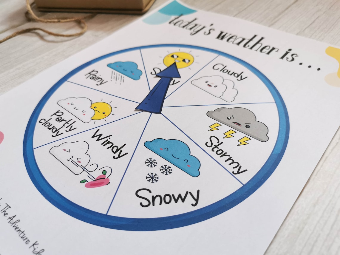 Weather Wheel Printable, Weather Learning Printable, Preschool Weather ...