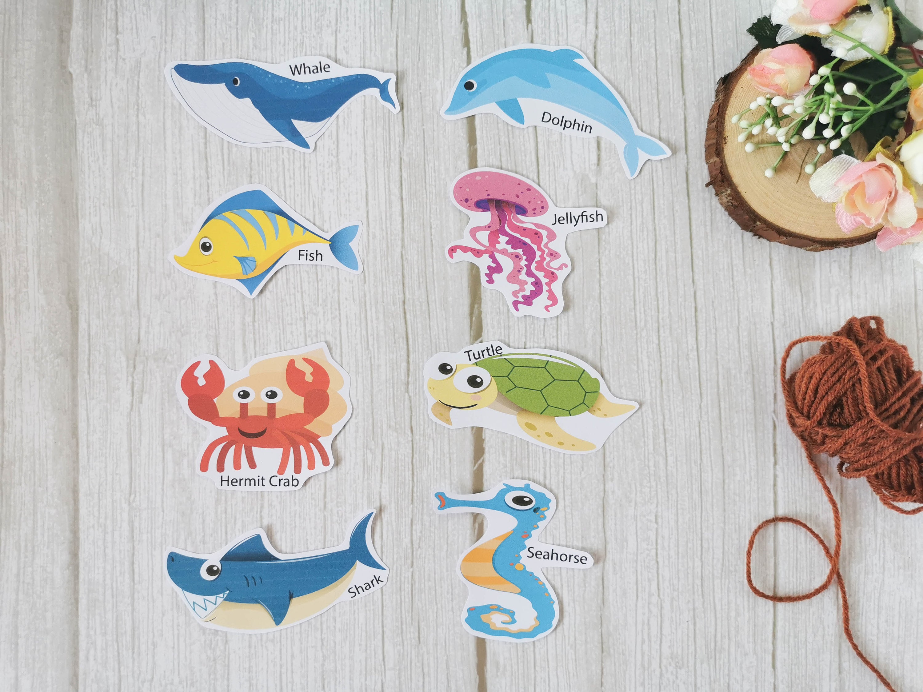 Preschool Sea Animals Matching Game Printable, Ocean Animals Learning ...