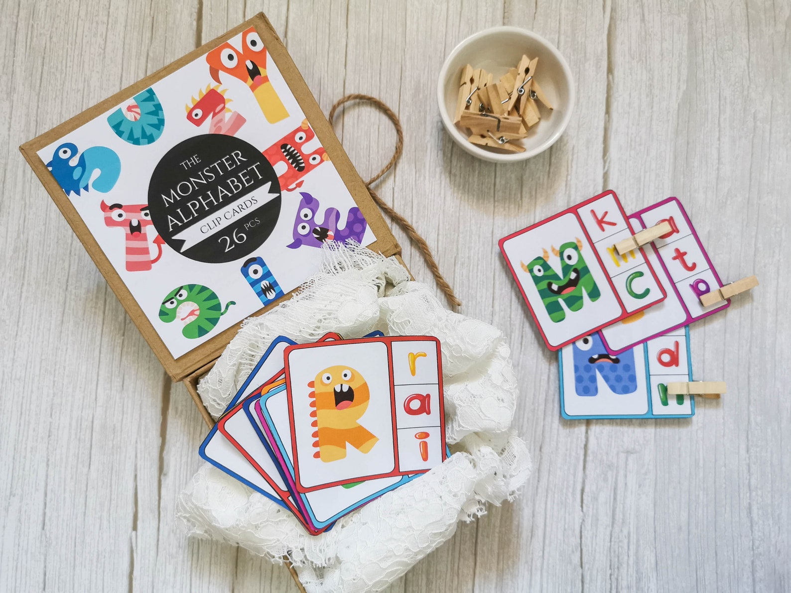 Monster Alphabet Clip Cards Printable, Monster Alphabet Flash Cards ...