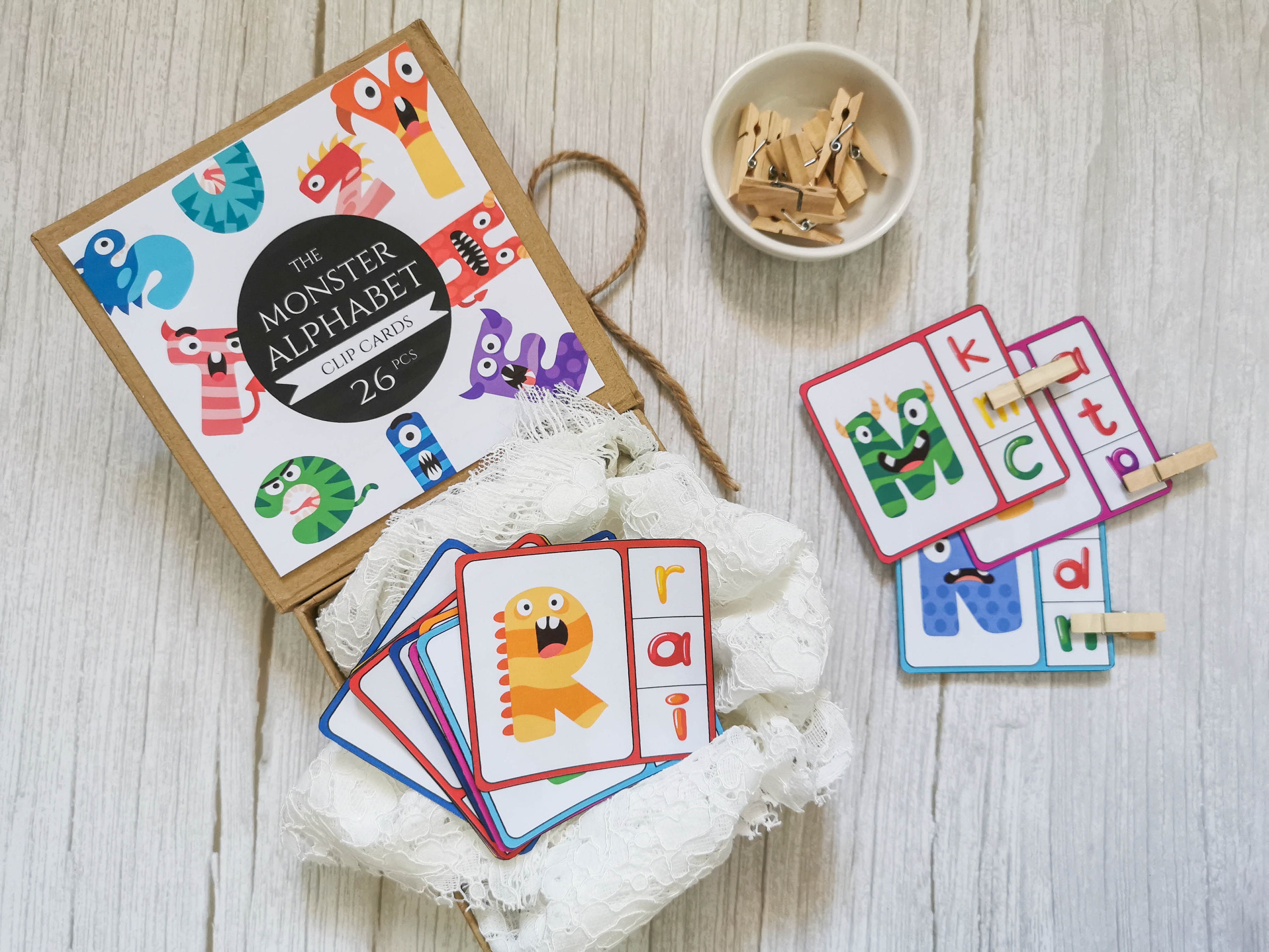Monster Alphabet Clip Cards Printable, Monster Alphabet Flash Cards ...