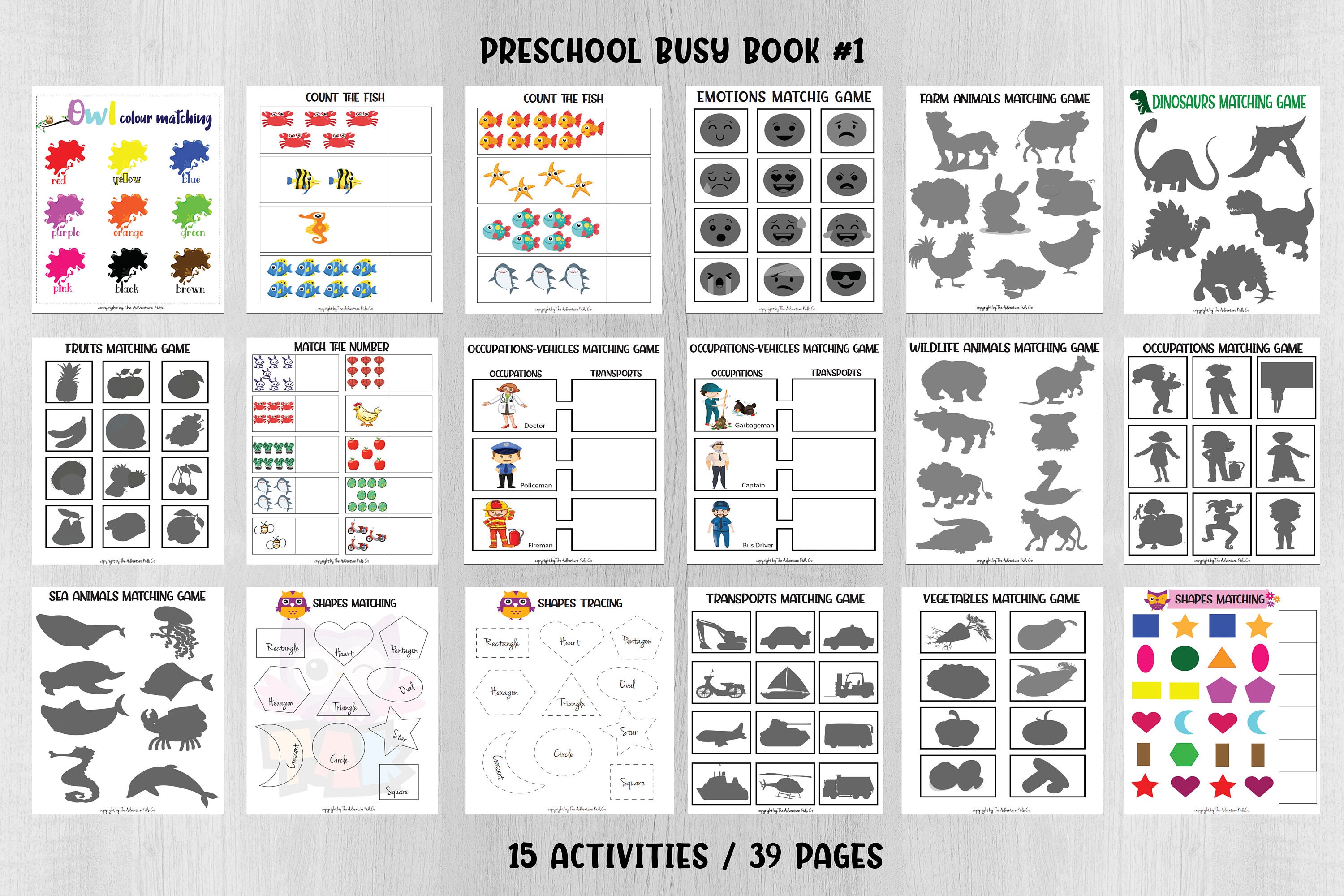 Preschool Busy Book Printable, Preschool Activities Printable ...