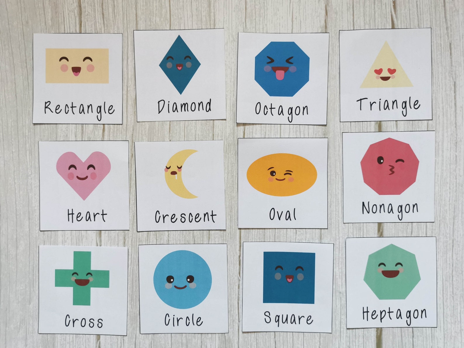 Preschool Shapes Printable Flash Cards, Kids Flash Cards, Shapes ...