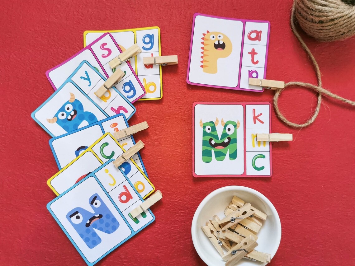 Monster Alphabet Clip Cards Printable Monster Alphabet Flash - Etsy