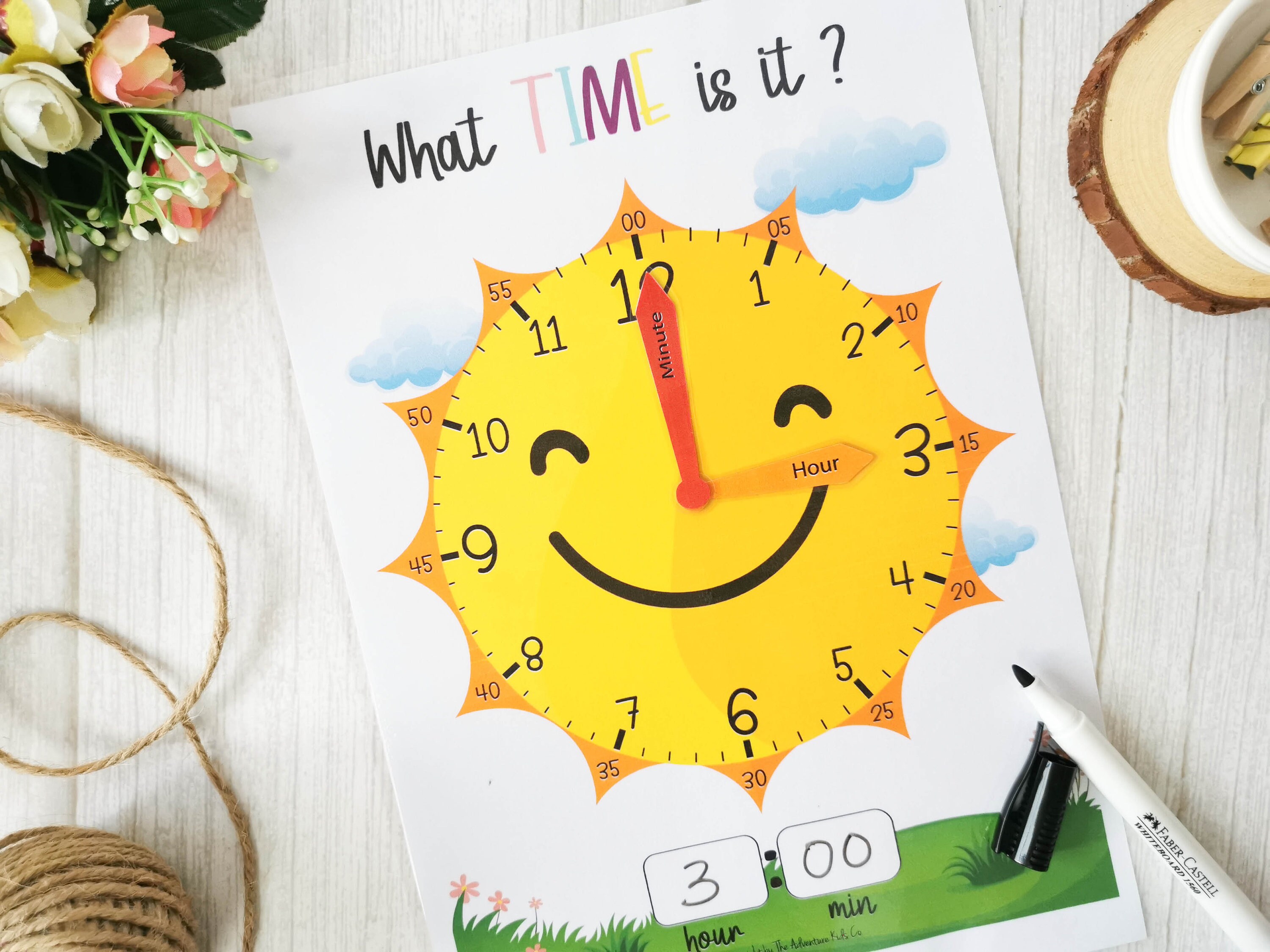 Telling the Time Printables, Nursery Clock Digital Print, Busy Book ...