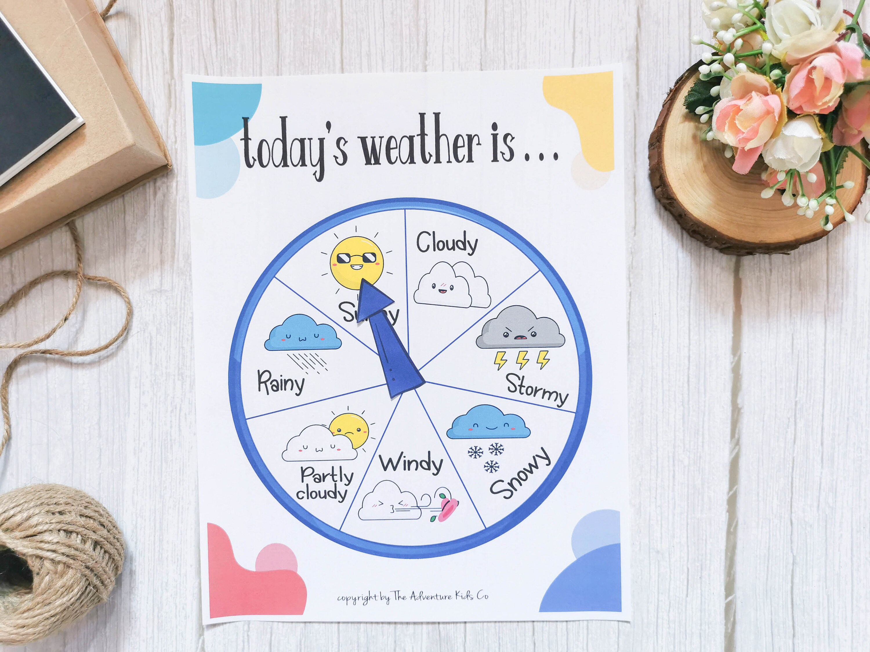 Weather Wheel Printable, Weather Learning Printable, Preschool Weather ...
