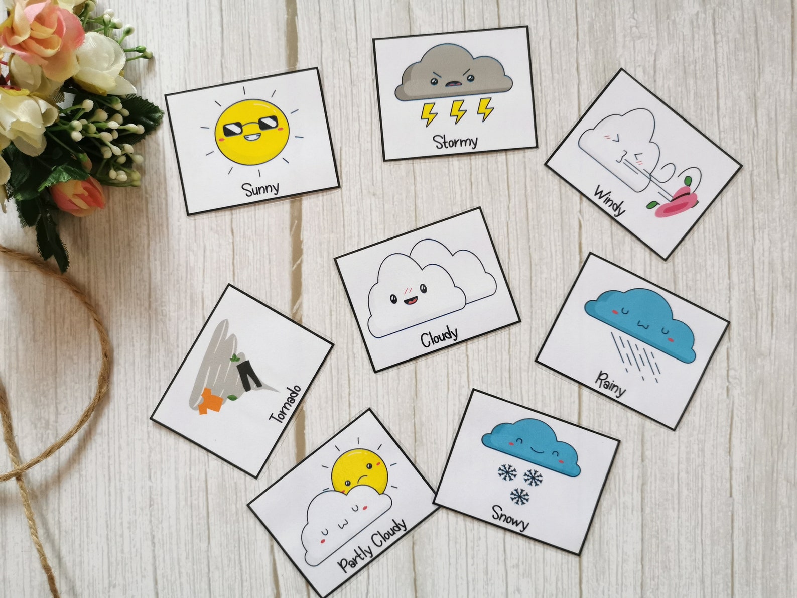 Weather Matching Game for Kids Weather Worksheet Printable - Etsy