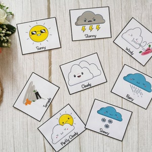 Weather Matching Game for Kids, Weather Worksheet Printable, Preschool ...