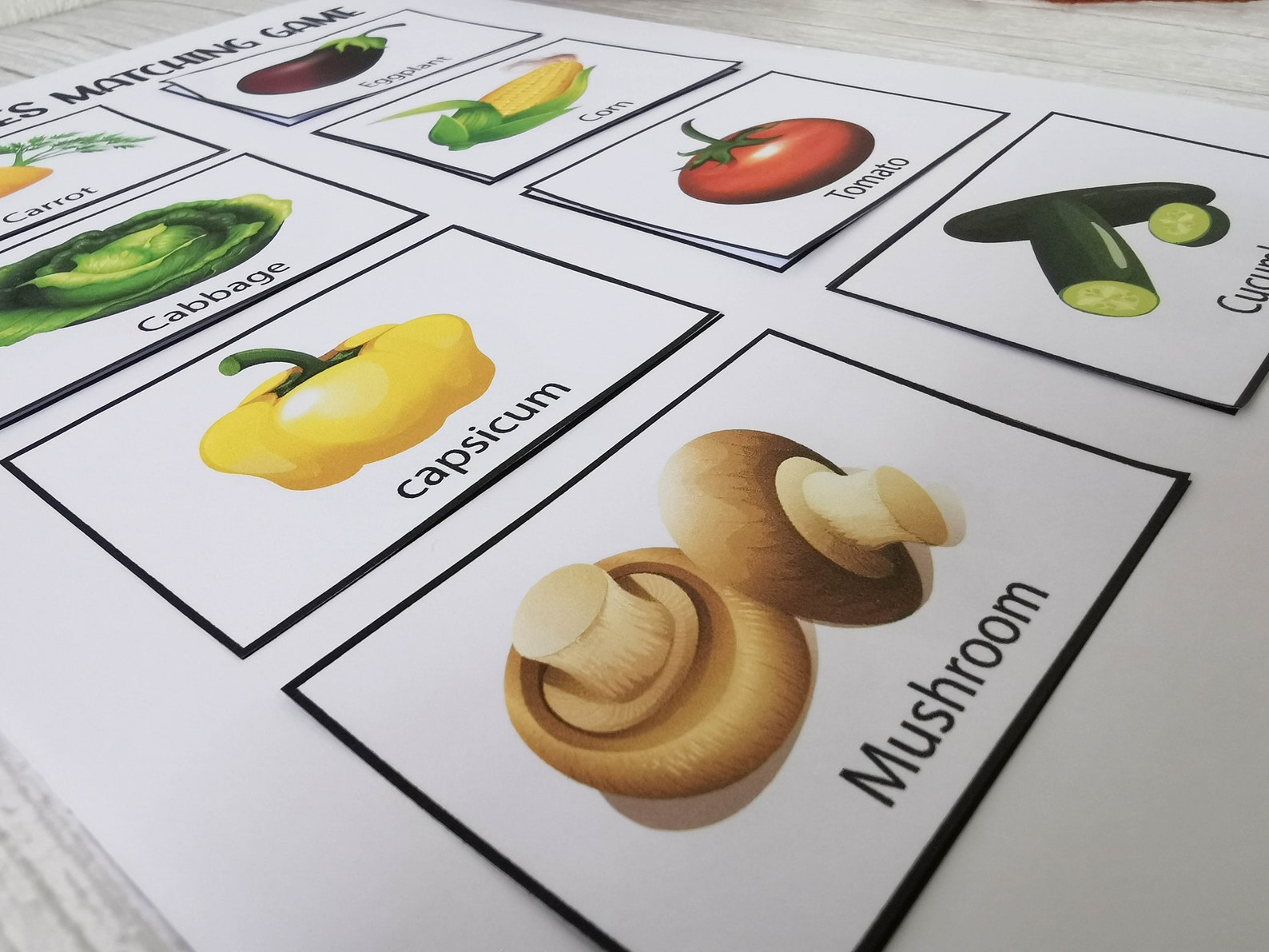 Vegetables Matching Game Printable, Match the Vegetables Game ...