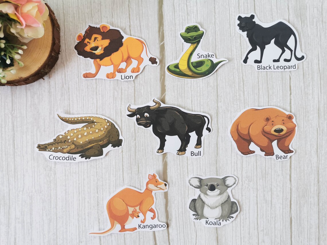 Preschool Wild Animals Matching Game Printable, Wild Animals Learning ...