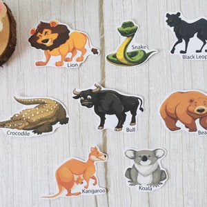 Preschool Wild Animals Matching Game Printable, Wild Animals Learning ...