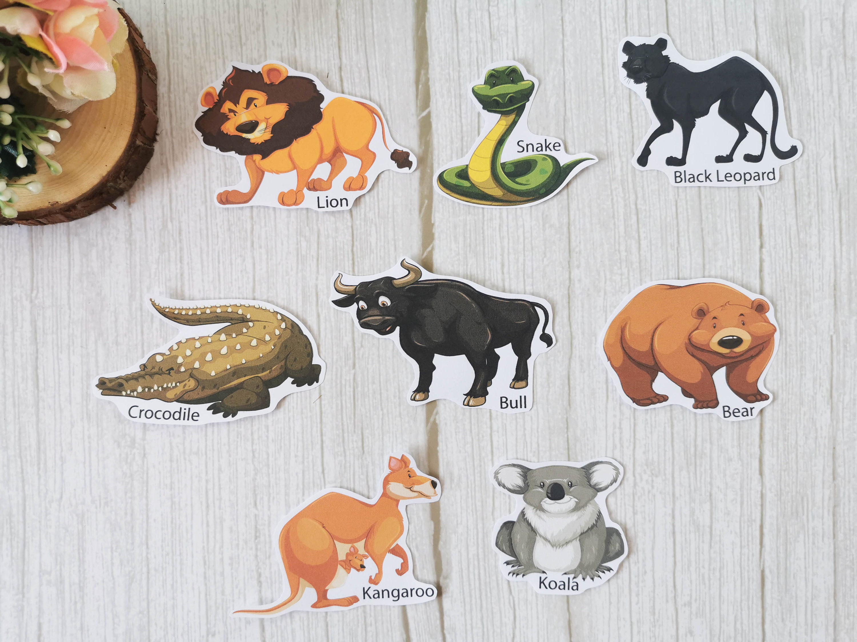 Preschool Wild Animals Matching Game Printable, Wild Animals Learning ...