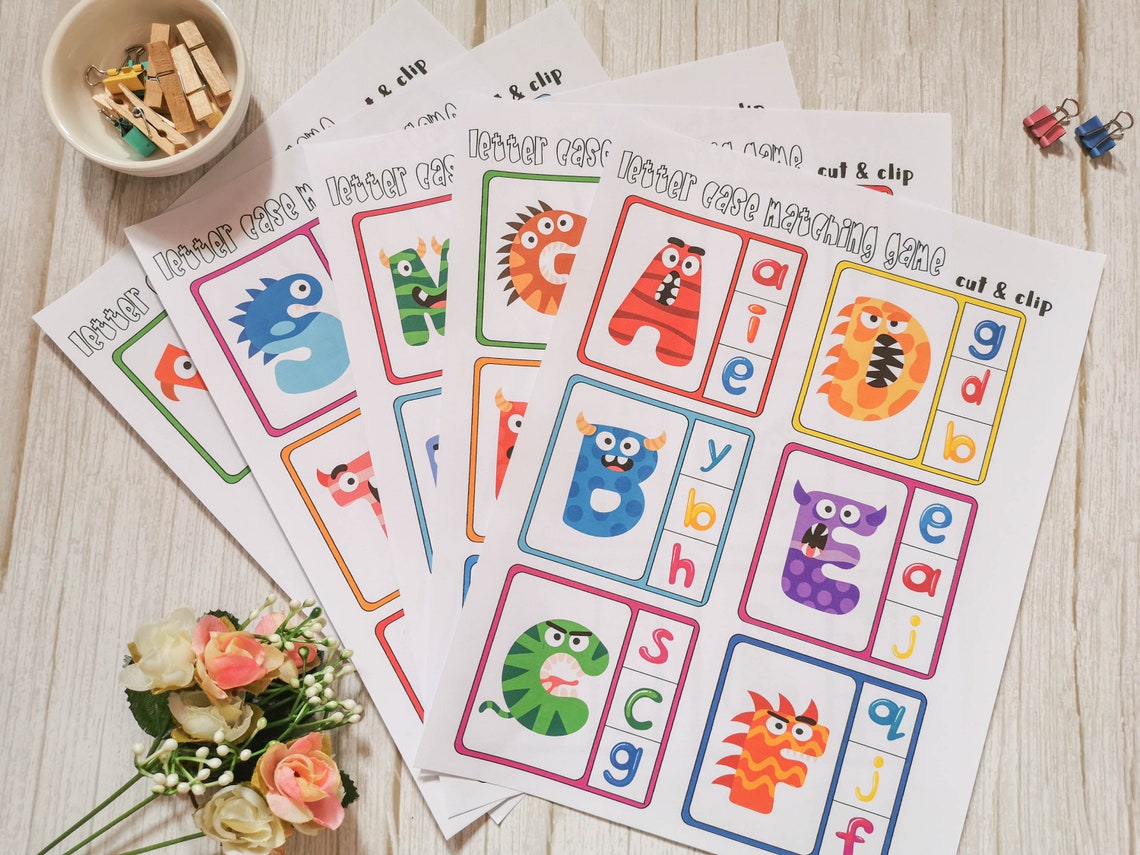 Monster Alphabet Clip Cards Printable Monster Alphabet Flash - Etsy