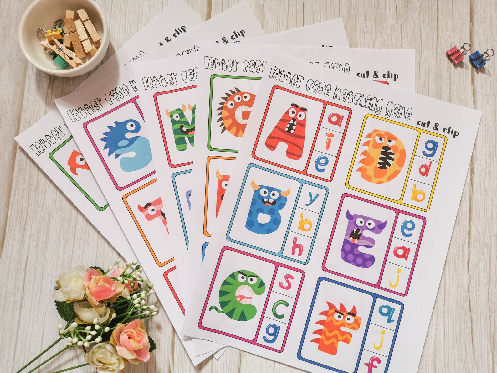 Monster Alphabet Clip Cards Printable, Monster Alphabet Flash Cards ...