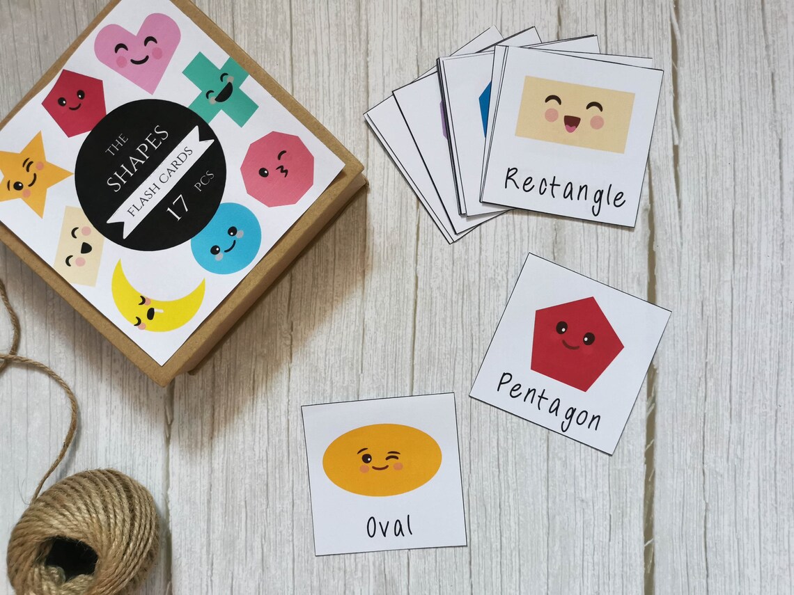 Preschool Shapes Printable Flash Cards, Kids Flash Cards, Shapes ...