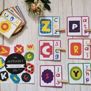 Alphabet Clip Cards Printables, Nursery Alphabet Cards, Printable ABC ...