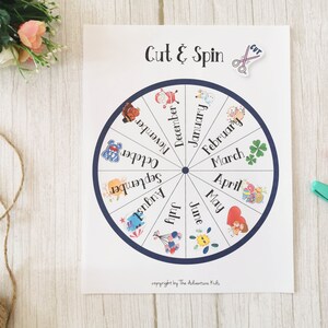 Preschool Months of the Year Printable Wheel, Preschool Calendar, Kids ...
