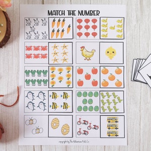 Preschool Number Counting Printable Activity, Number Matching Printable ...
