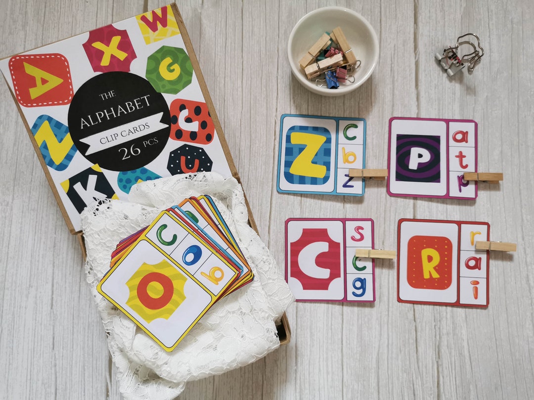 Alphabet Clip Cards Printables, Nursery Alphabet Cards, Printable ABC ...