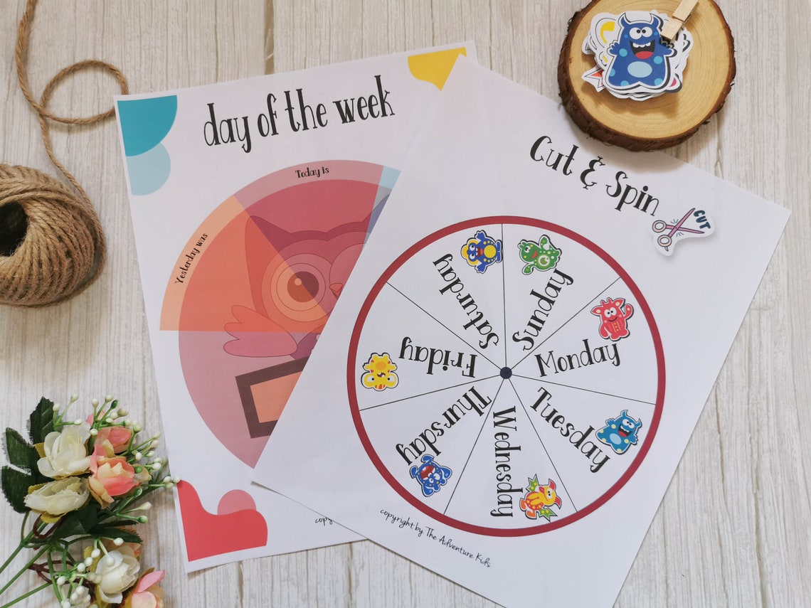Days of the Week Printables Wheel, Circle Time, Today is Day of the ...