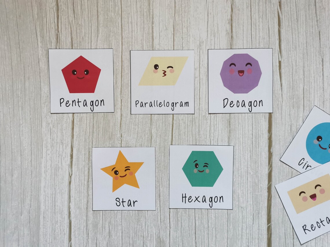 Preschool Shapes Printable Flash Cards, Kids Flash Cards, Shapes ...