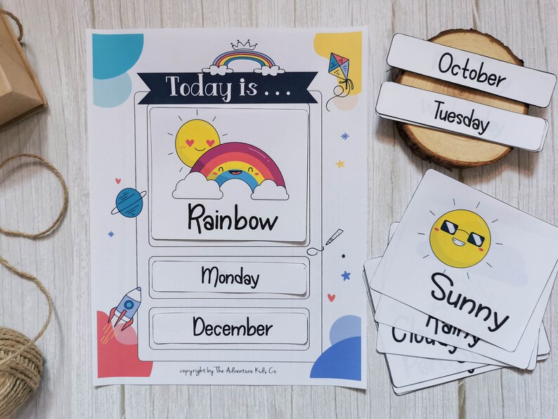 Busy Book Printable 3, Circle Time Binder, Weather Chart, Kindergarten ...