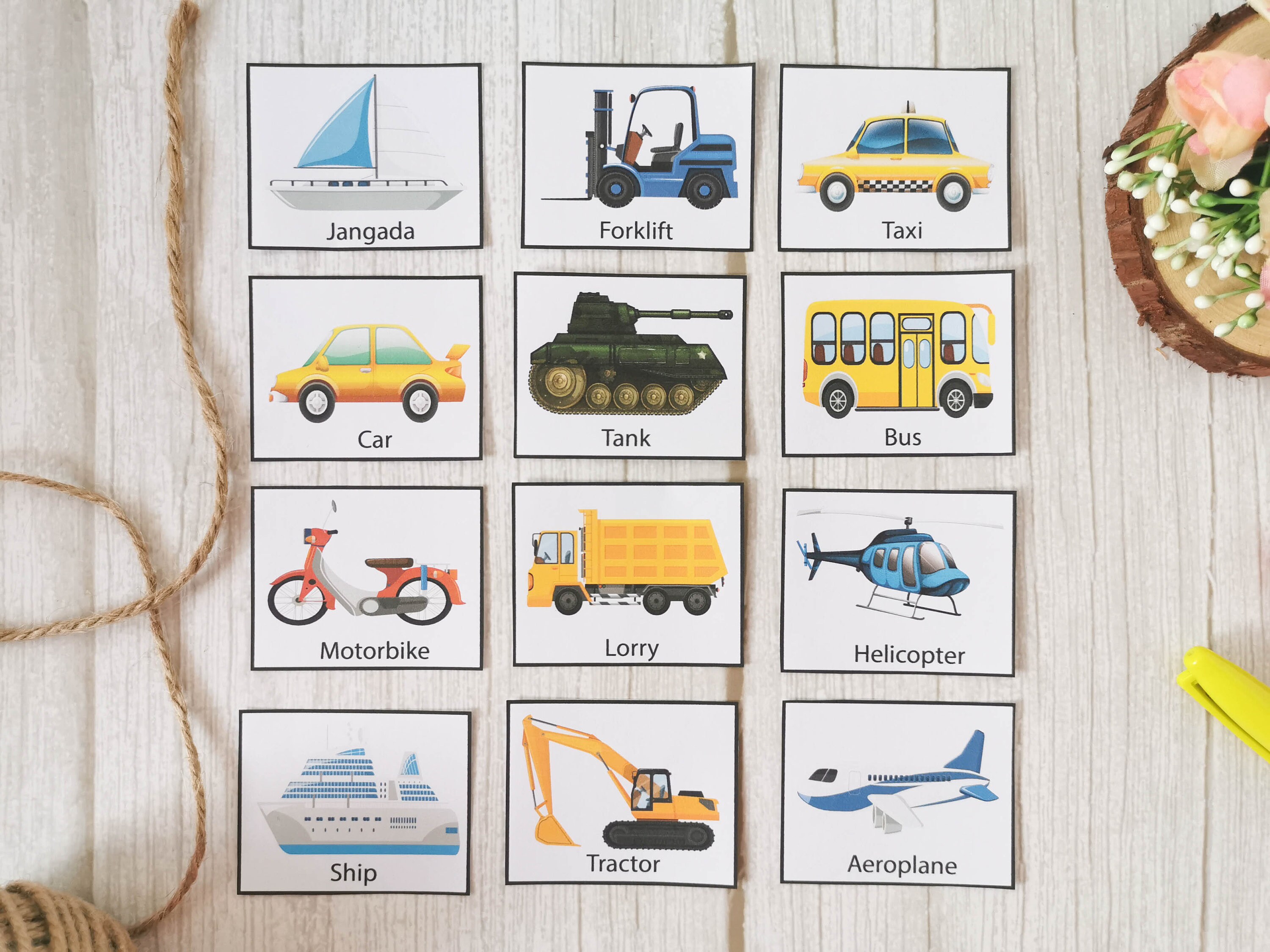 Preschool Printable Activity, Preschool Transports Matching Game ...