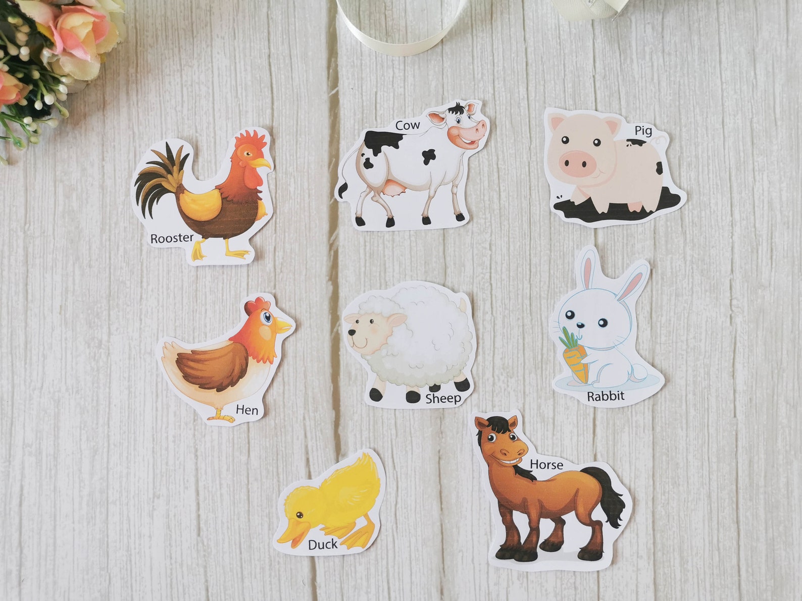 Preschool Farm Animals Matching Game Printable, Match the Farm Animals ...