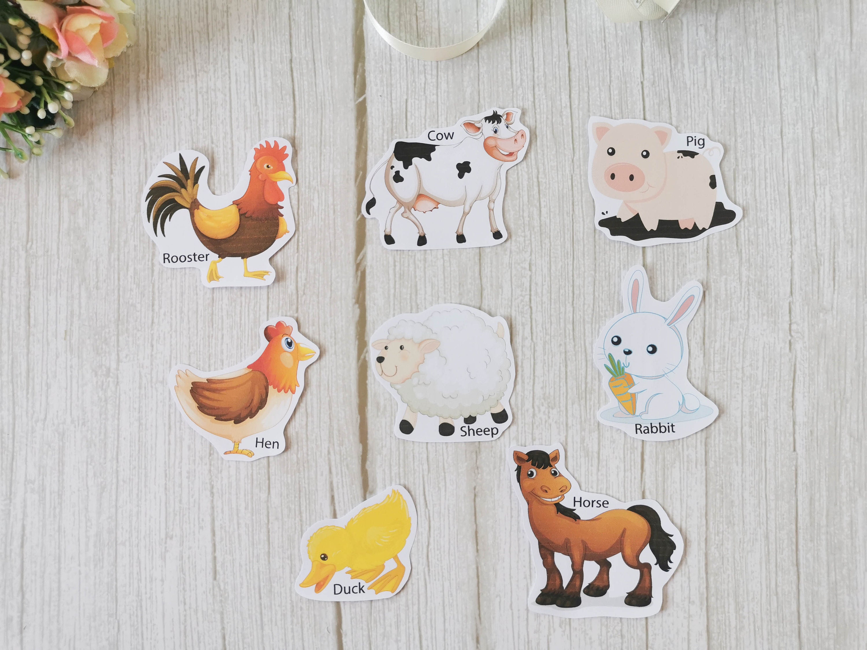 Preschool Farm Animals Matching Game Printable, Match the Farm Animals ...