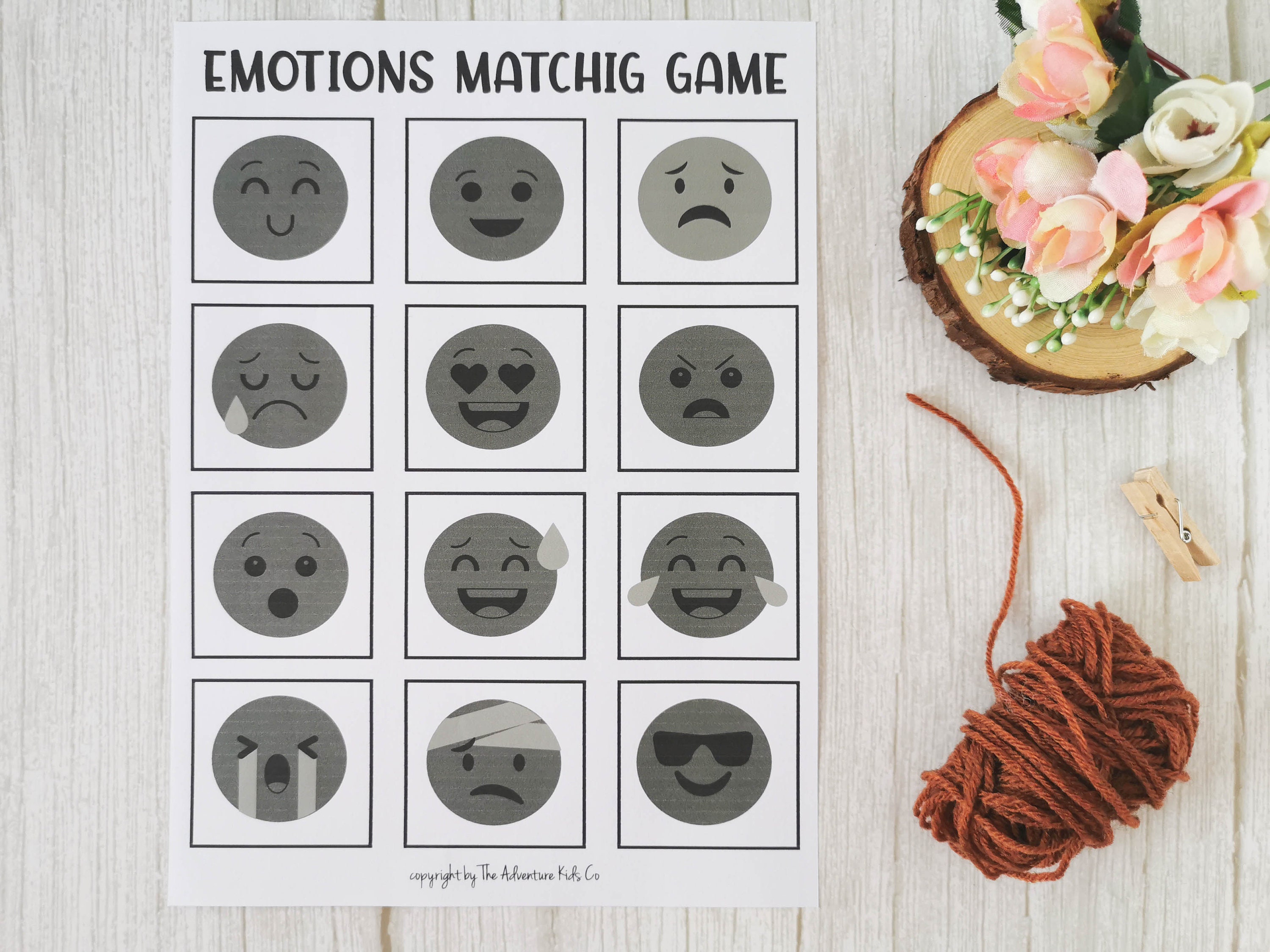 Preschool Emotions Matching Game Printable, Match the Emotions ...