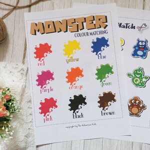 Monster Colour Matching Printables Worksheet, Colour Matching Game ...