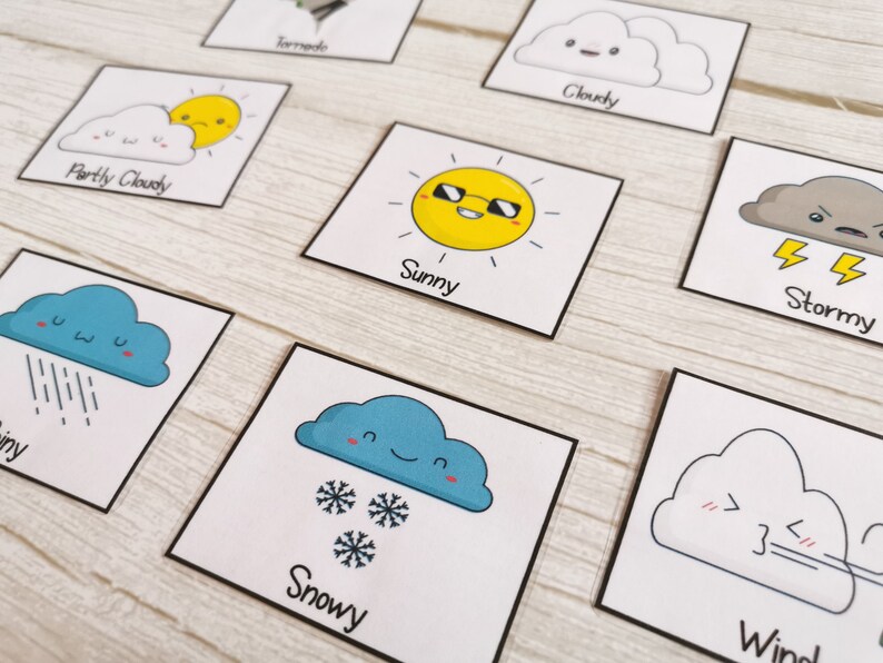 Weather Matching Game for Kids, Weather Worksheet Printable, Preschool ...