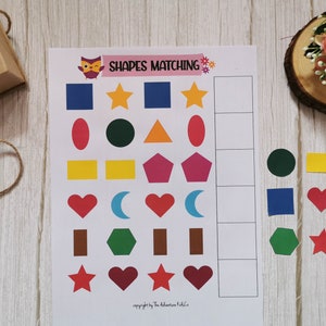 Preschool Shape Matching Printable Game, Shape Sorting Activity ...