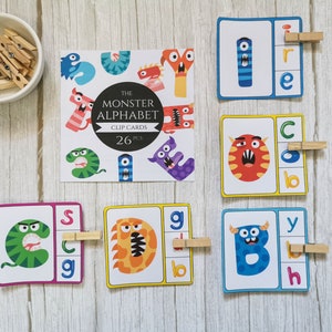 Monster Alphabet Clip Cards Printable, Monster Alphabet Flash Cards ...