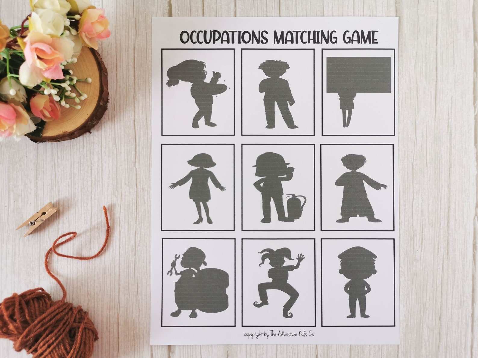 Preschool Career Matching Game Printable, Occupation Learning Printable ...