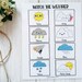 Weather Matching Game for Kids, Weather Worksheet Printable, Preschool ...