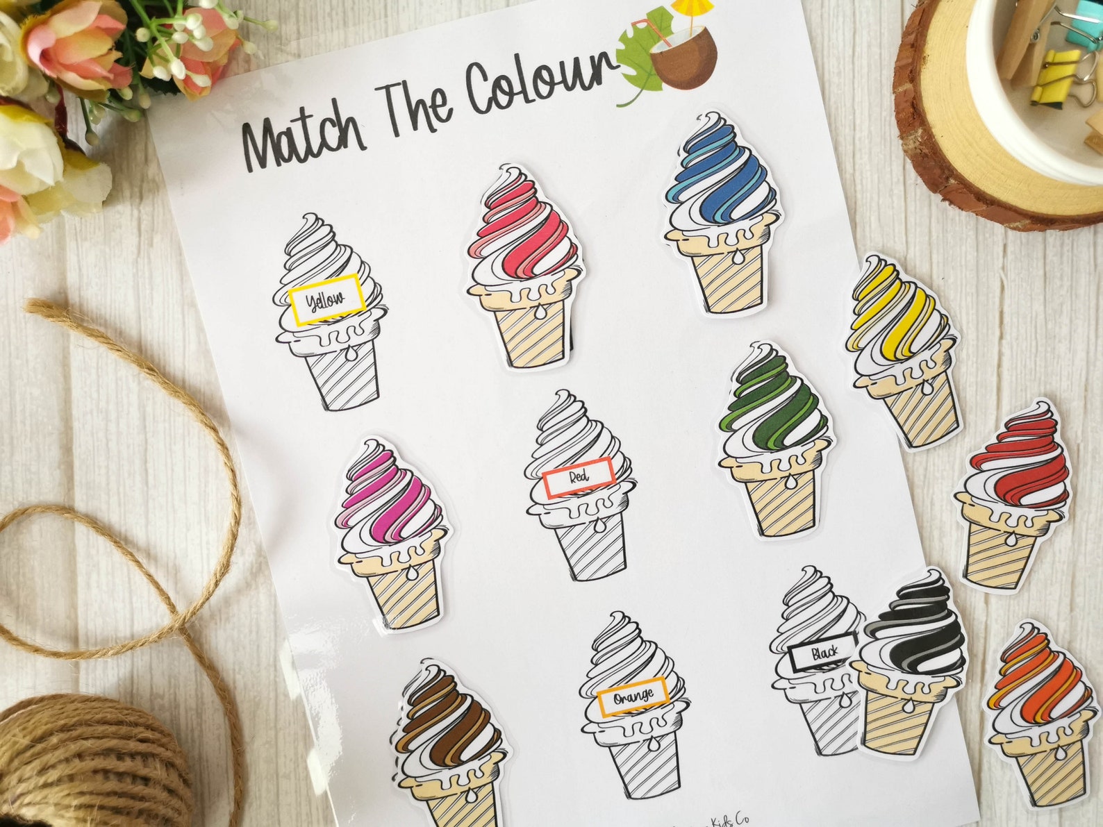 Colour Sorting Ice Cream Preschool Worksheet, Preschool Curriculum ...