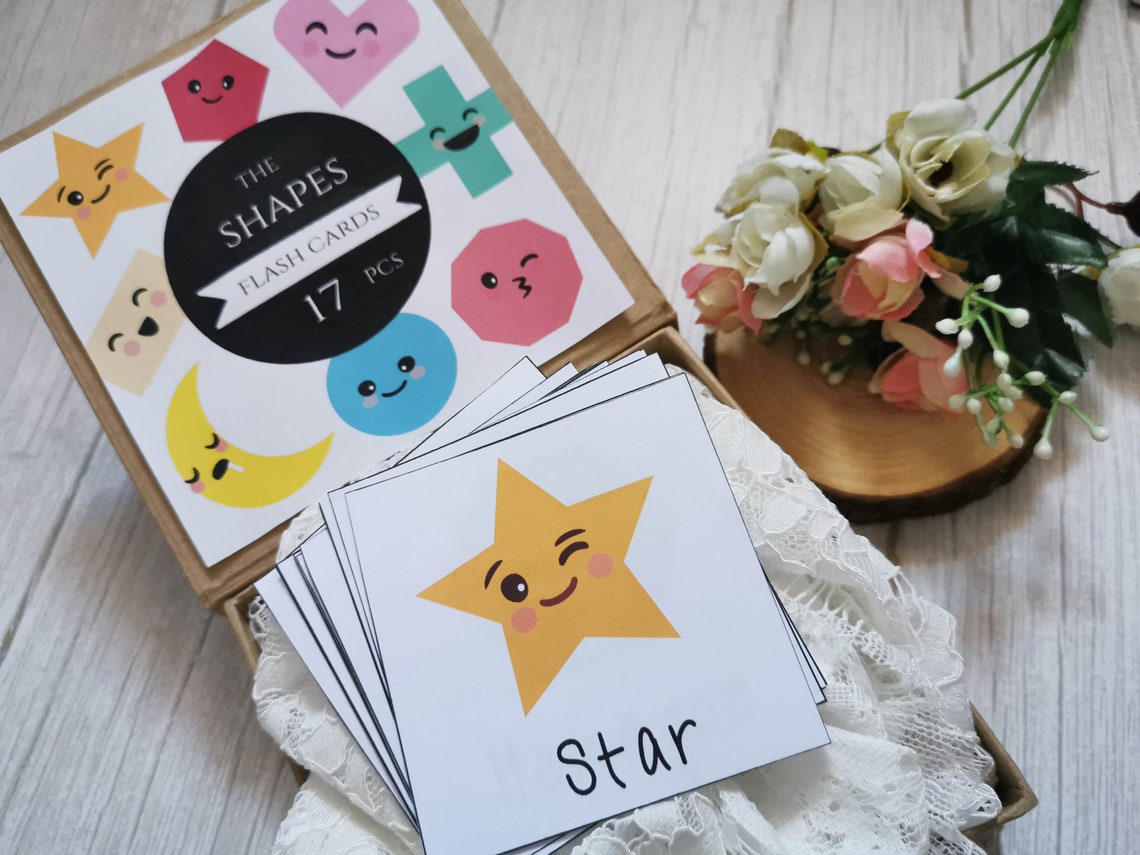 Preschool Shapes Printable Flash Cards Kids Flash Cards | Etsy