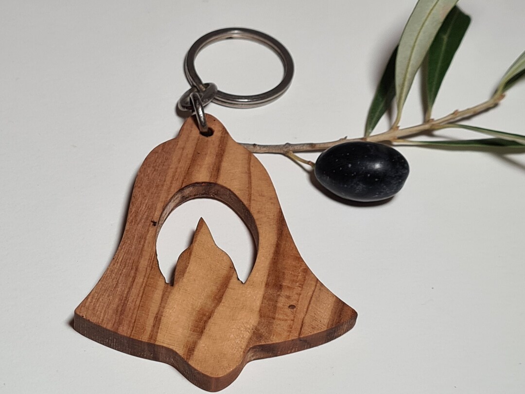 Bell Key Ring in Olive Wood 8350 - Etsy