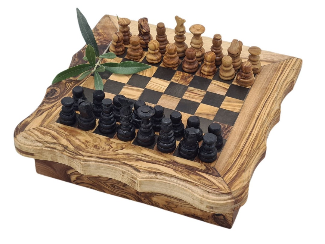 Multigames & Checkers Box in Olive Wood 8102 - Etsy