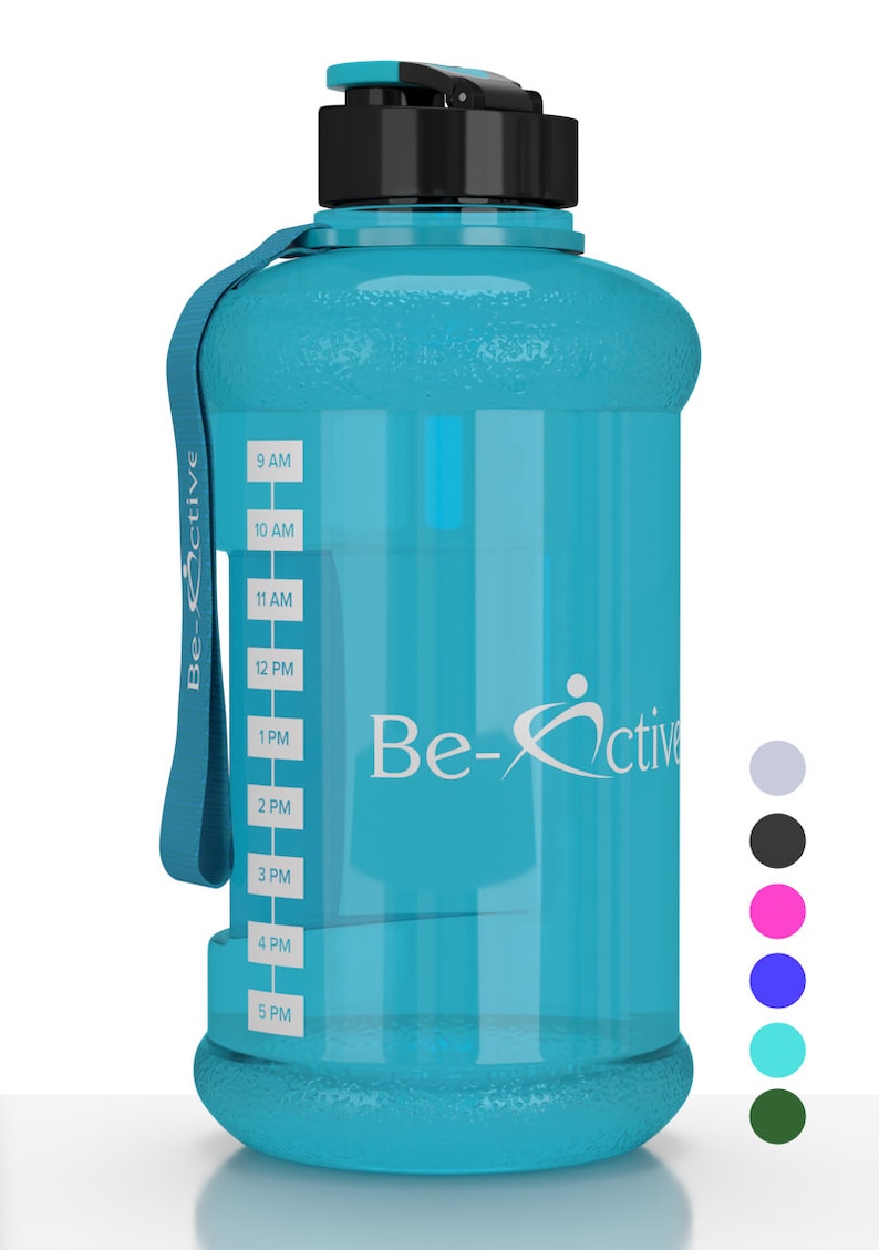 Be-active 1.3L Motivational Water Bottle Jug Sports Time | Etsy