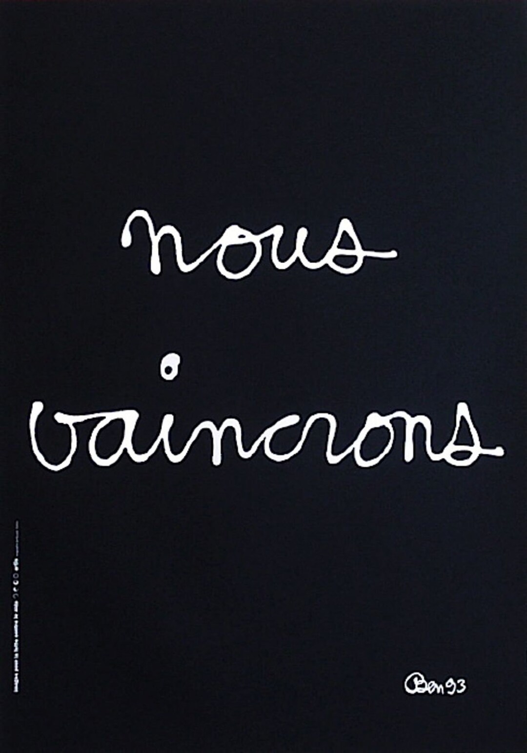 Ben Vautier We Will Win Silkscreen Poster 1993 - Etsy