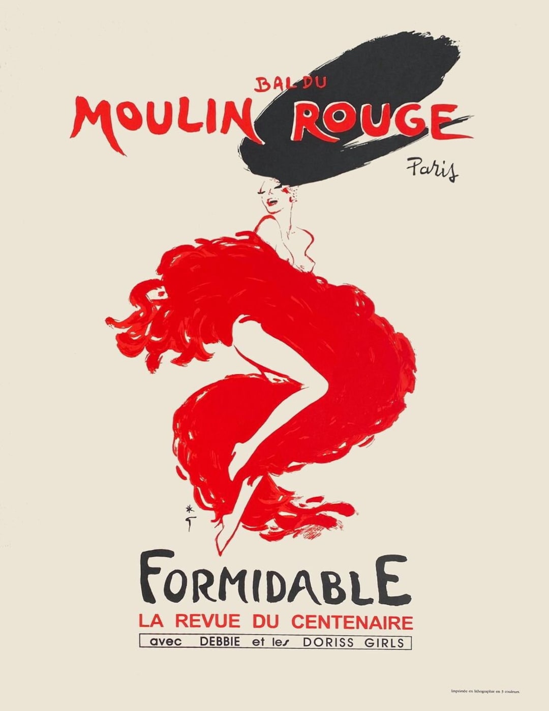 René GRUAU - Moulin Rouge - Formidable - Lithograph Poster - Etsy