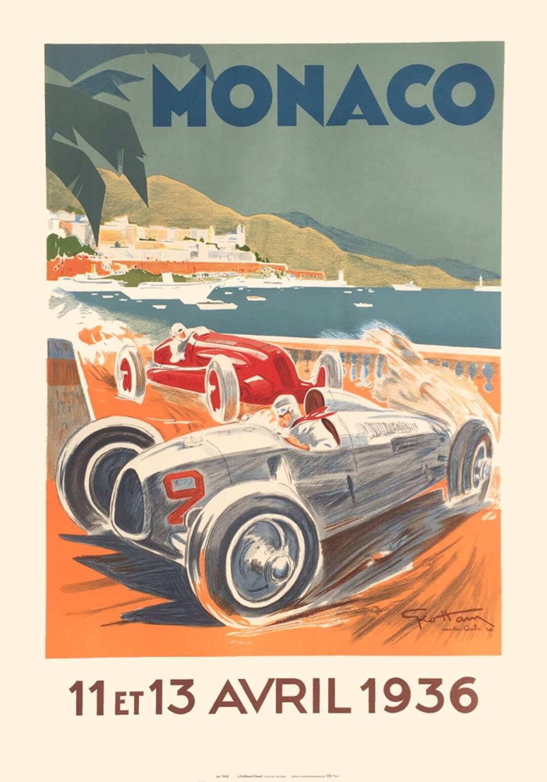 Geo HAM Monaco Grand Prix 1936 Lithograph - Etsy