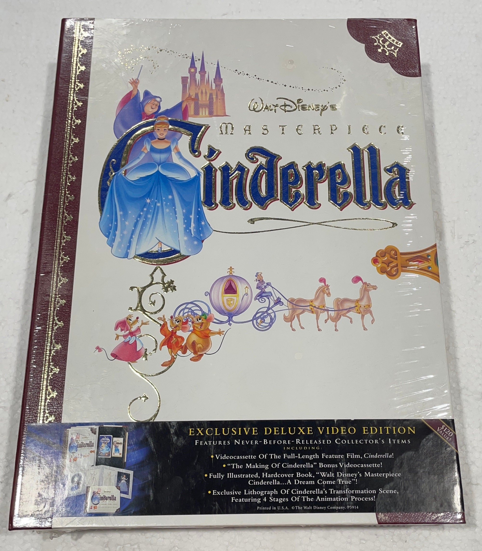 Vintage Cinderella Exclusive Deluxe Video Edition Disney Box Set VHS ...