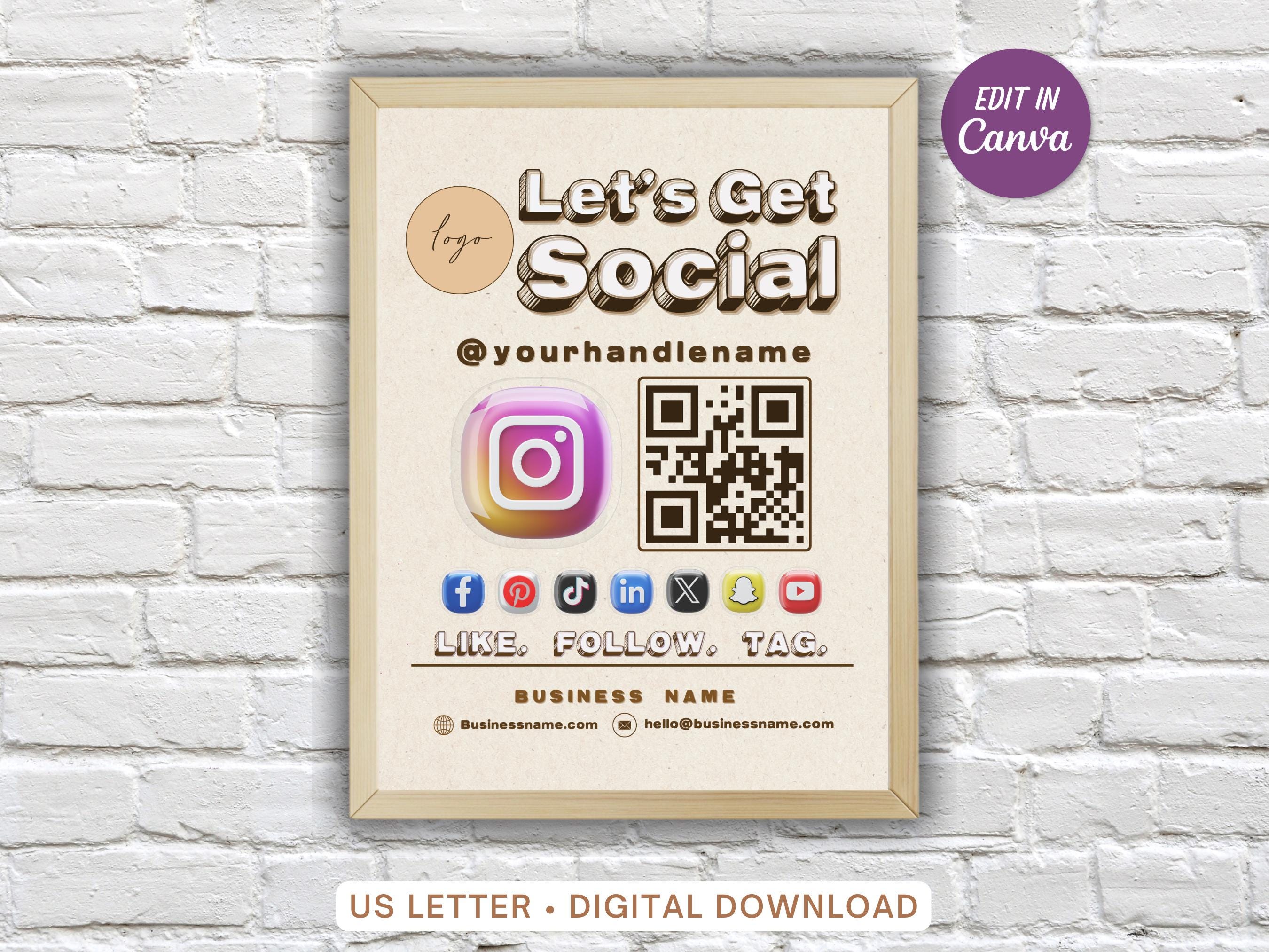Qr Code Sign for Small Business, Price List Template, Editable Small ...